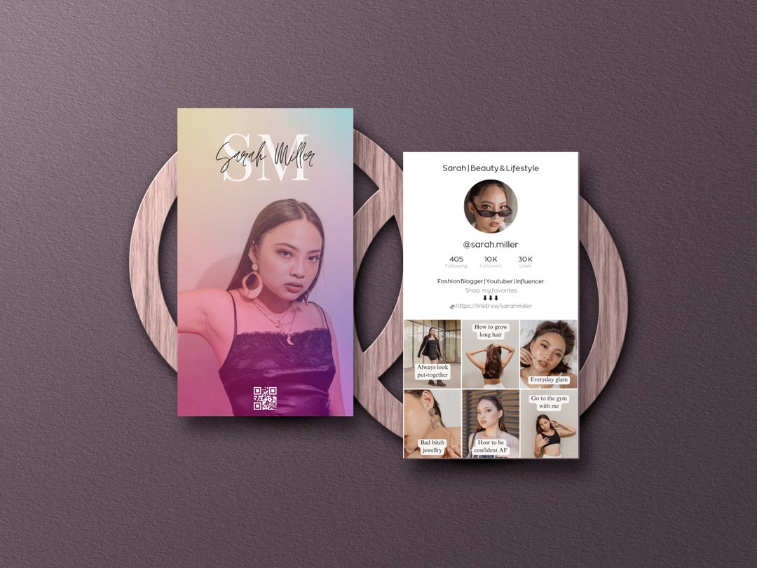 Editable Tiktok Business Card Template, Tiktoker Calling Card Canva ...