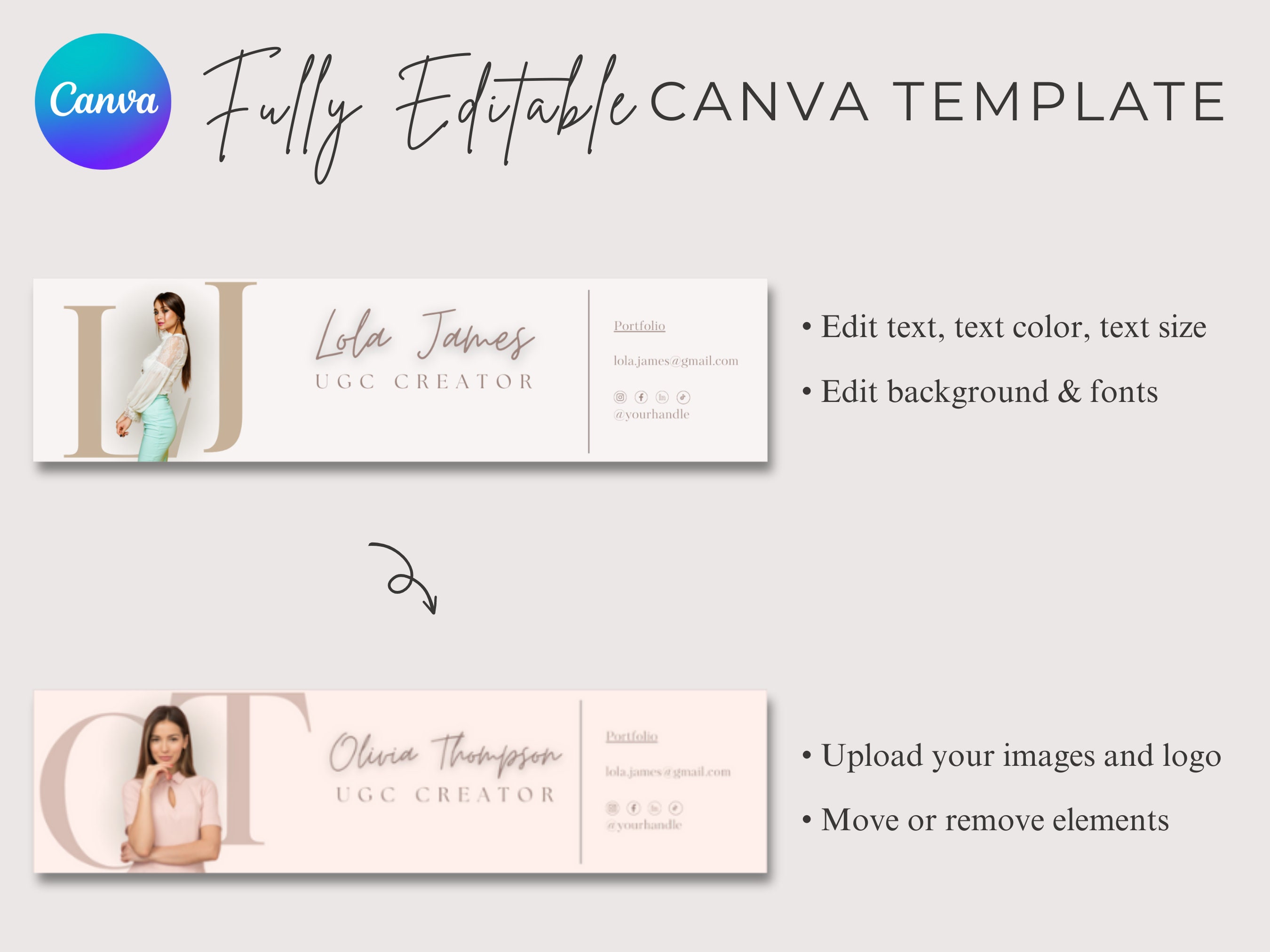 UGC Email Signature Template With Logo and Photo, UGC Emails ...
