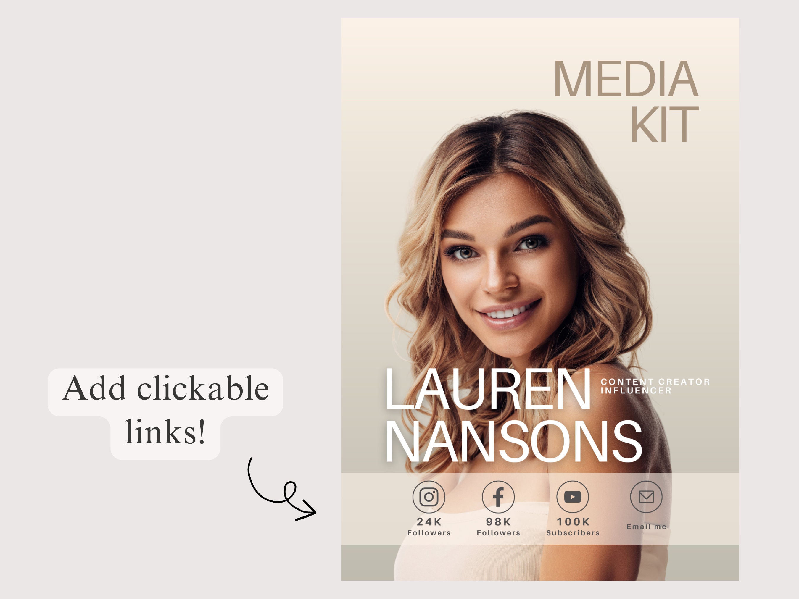 Media Kit Template, 2 Pages Influencer Media Kit, Instagram Rate Card ...
