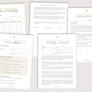 Editable Spray Tan Forms Bundle, Spray Tanning Consent Form Template ...