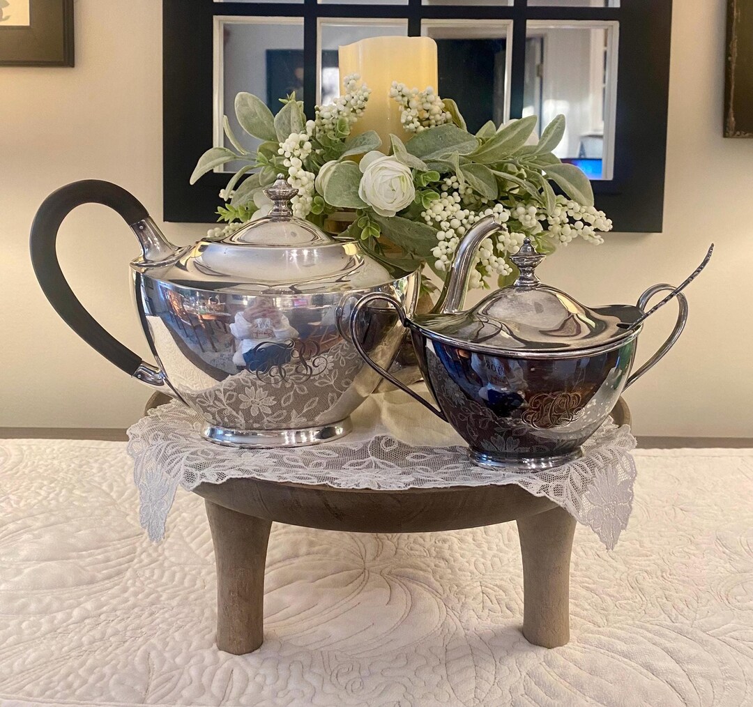 Vintage 1940s E.G. Webster & Son Silver Plated Monogramed Teapot With ...