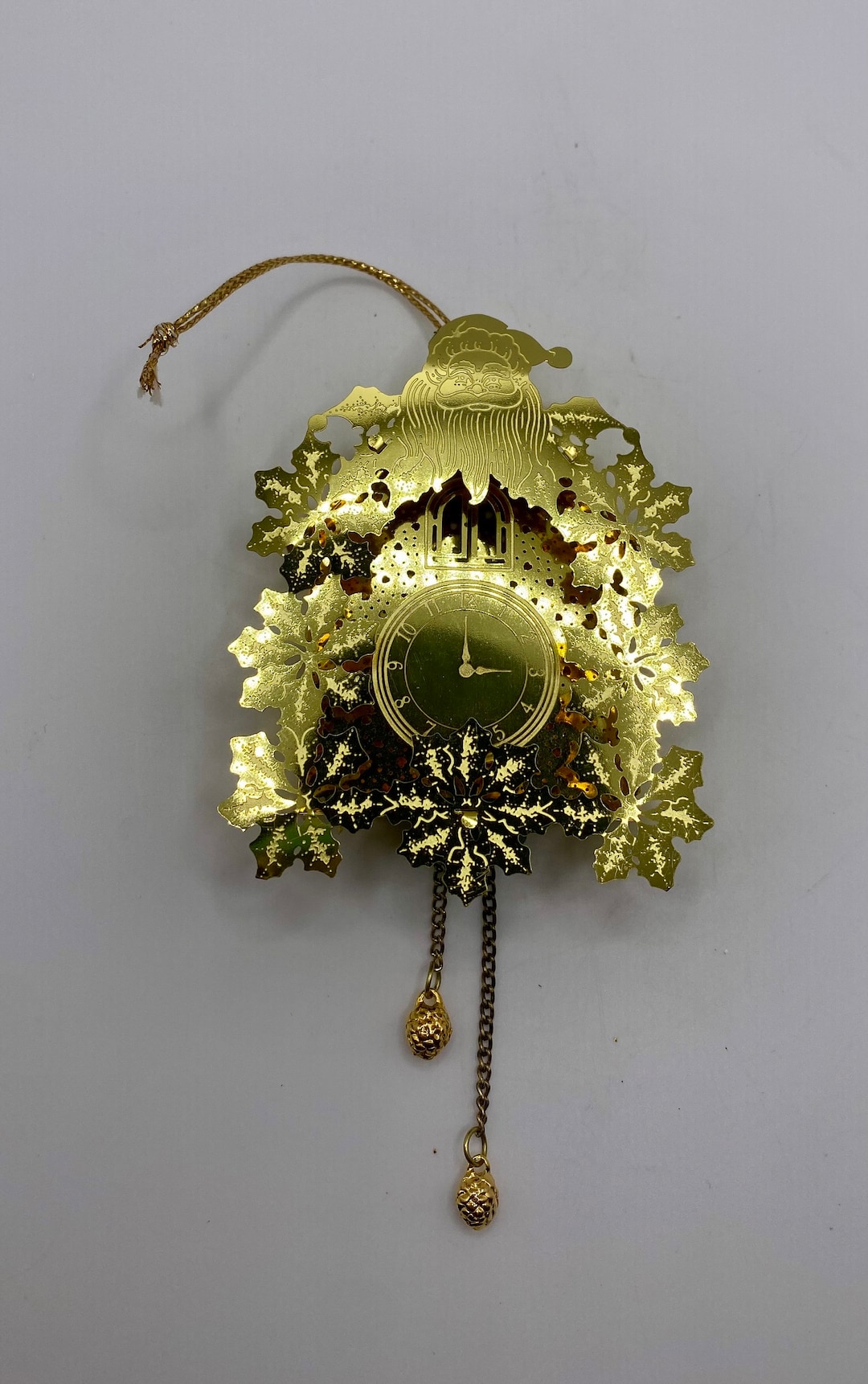 Vintage Danbury Mint 23k Gold Santa Claus Cuckoo Clock Ornament - Etsy