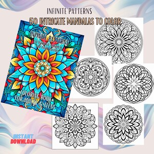 Mandala Coloring Book | 50 Geometric Mandala Coloring Pages for Adults ...