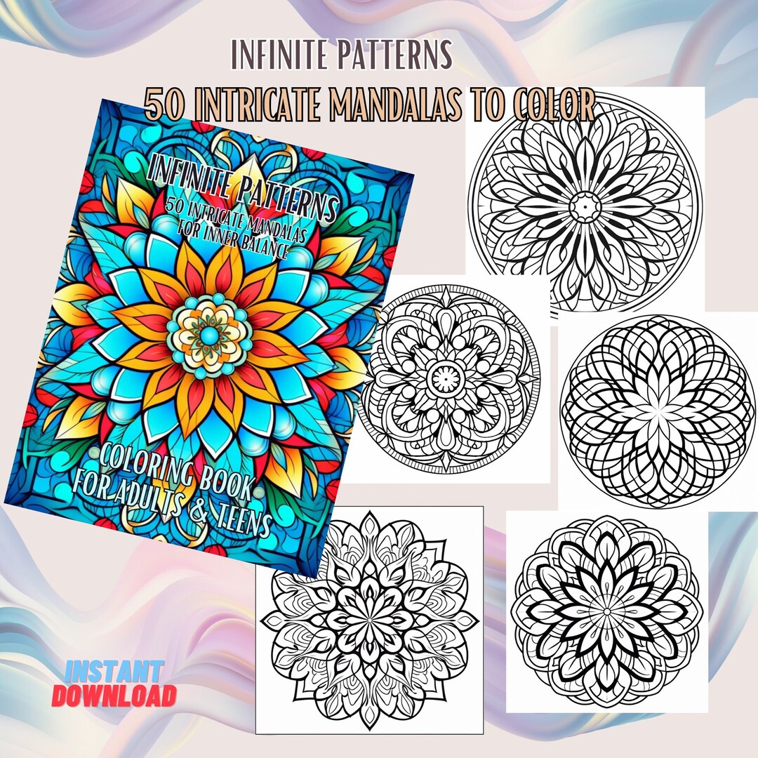 Mandala Coloring Book | 50 Geometric Mandala Coloring Pages for Adults ...
