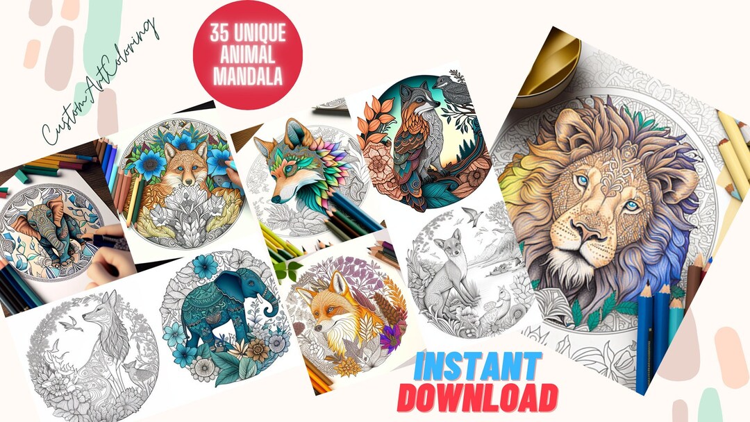 35 Animal Mandala Coloring Pages for Relaxation and Meditation ...