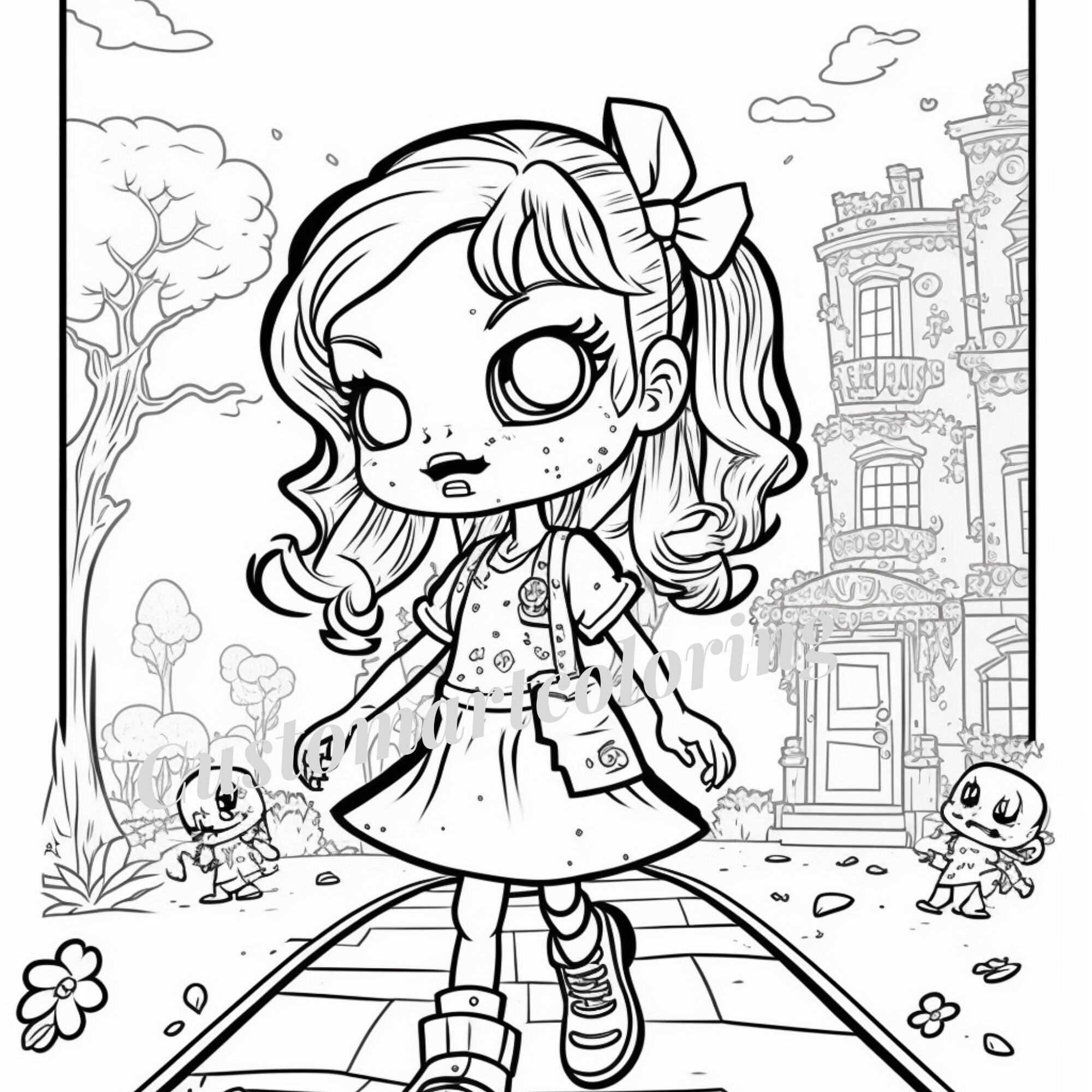 Cute Zombie Boys & Girls Coloring Pages Vol 2 | 55 Coloring Pages With ...