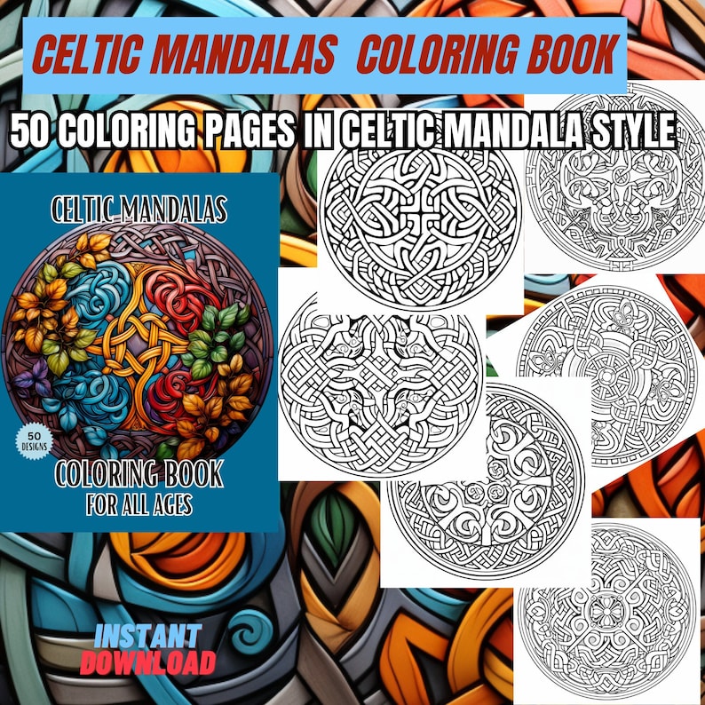 Celtic Mandalas Coloring Book | 50 Celtic Mandala Coloring Pages ...