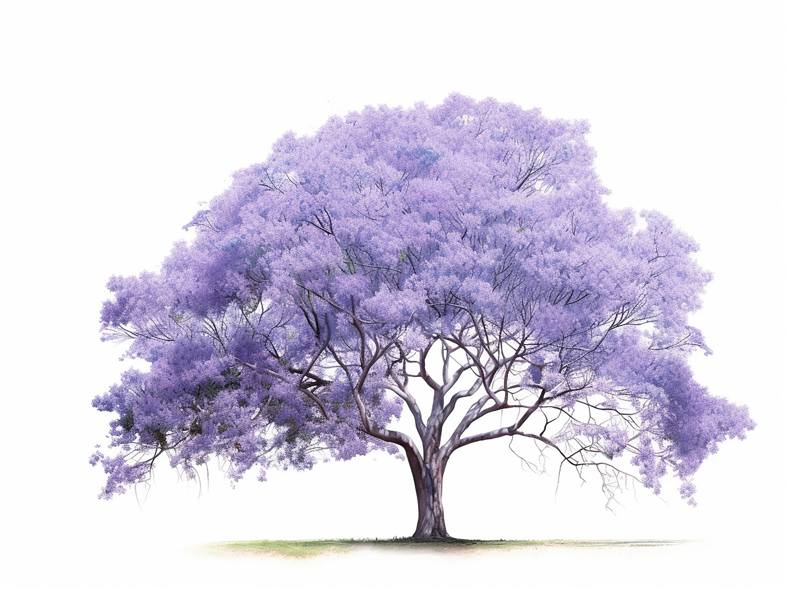Jacaranda Tree Sketches - Set of 5 Colorful Renditions, High-resolution ...