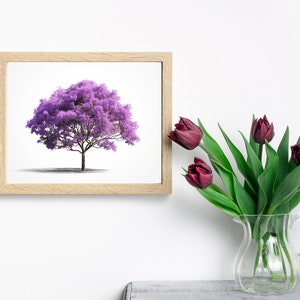 Jacaranda Tree Sketches - Set of 5 Colorful Renditions, High-resolution ...