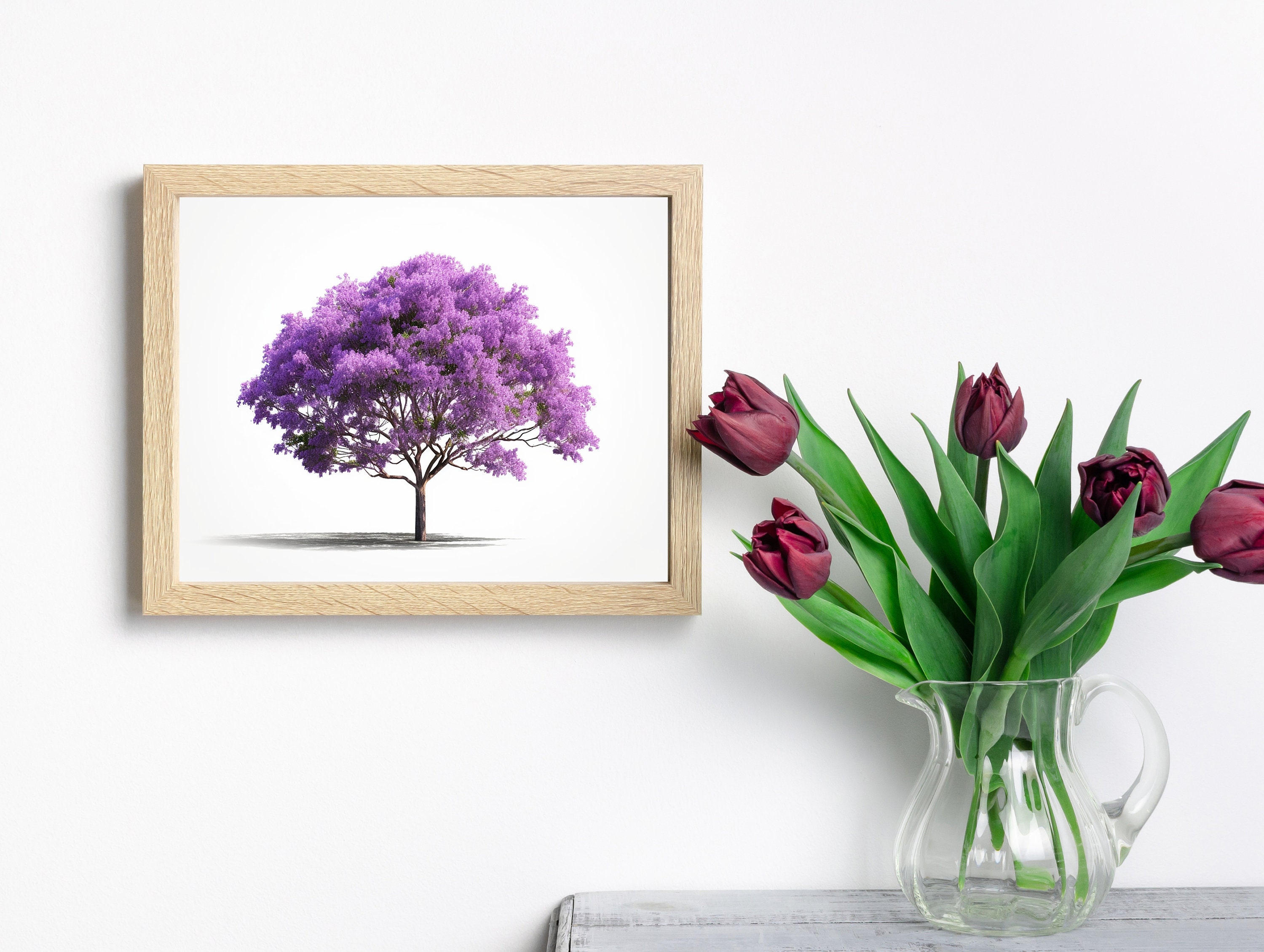 Jacaranda Tree Sketches - Set of 5 Colorful Renditions, High-resolution ...