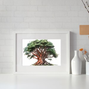 Yew Tree Colored Sketch Digital Art Drawing PNG, JPG, SVG 300dpi 4:3 - Etsy