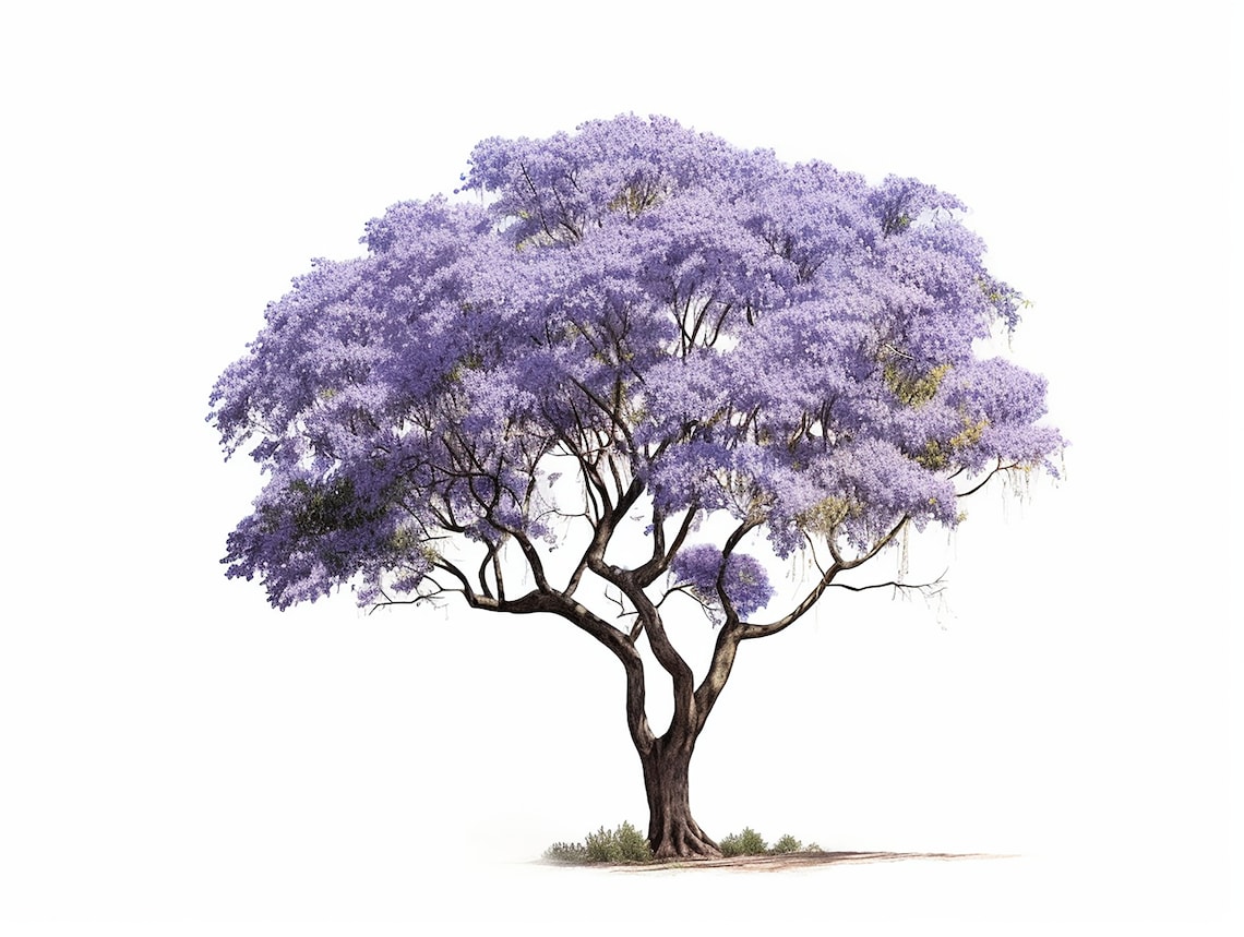 Jacaranda Tree Sketches Set of 5 Colorful Renditions, High-resolution ...