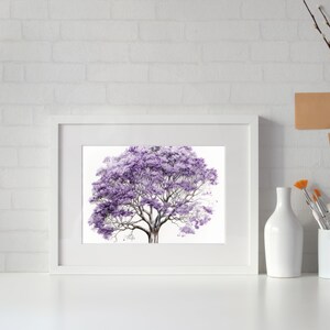 Jacaranda Tree Colored Sketch Digital Art Drawing PNG, JPG, SVG 300dpi ...
