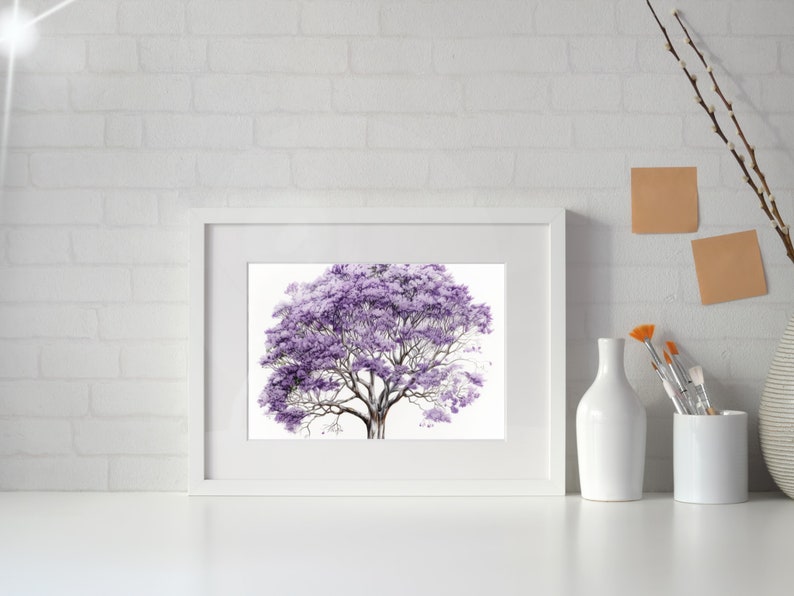 Jacaranda Tree Colored Sketch Digital Art Drawing PNG, JPG, SVG 300dpi ...
