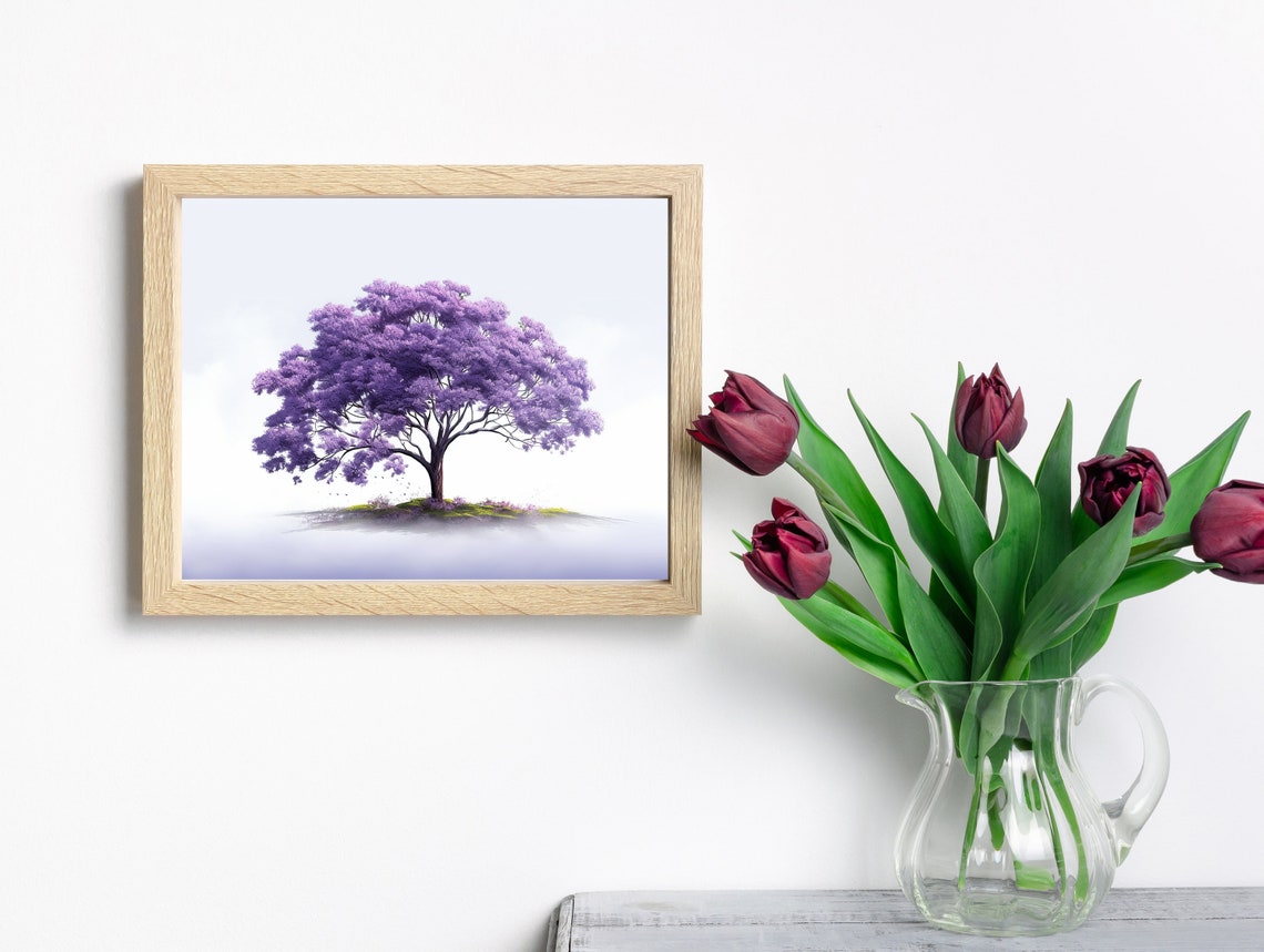 Jacaranda Tree Sketches - Set of 5 Colorful Renditions, High-resolution ...