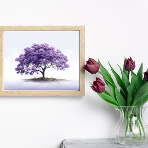 Jacaranda Tree Sketches - Set of 5 Colorful Renditions, High-resolution ...