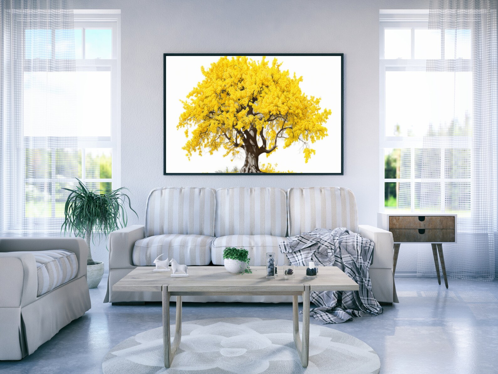 Laburnum Tree Colored Sketch Digital Art Drawing PNG, JPG, SVG 300dpi 4 ...