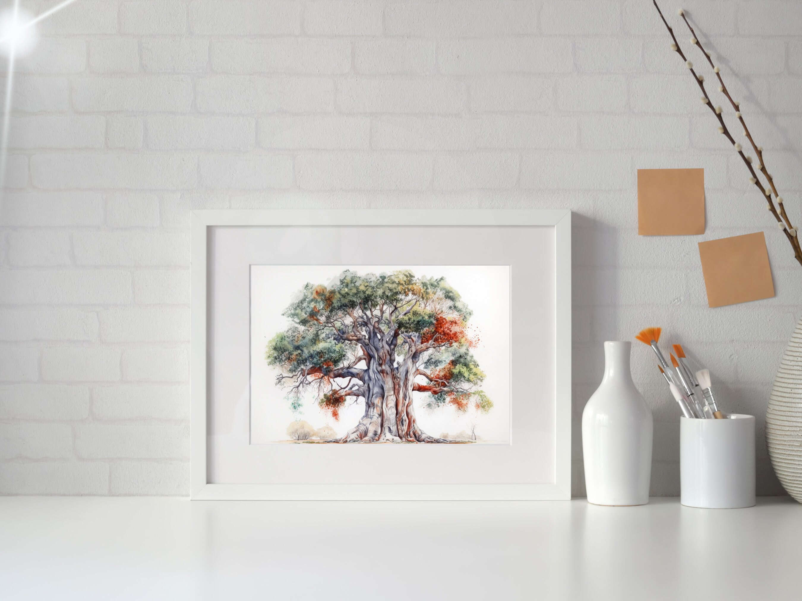 Ghost Gum Tree Colored Sketch Digital Art Drawing PNG, JPG, SVG 300dpi ...