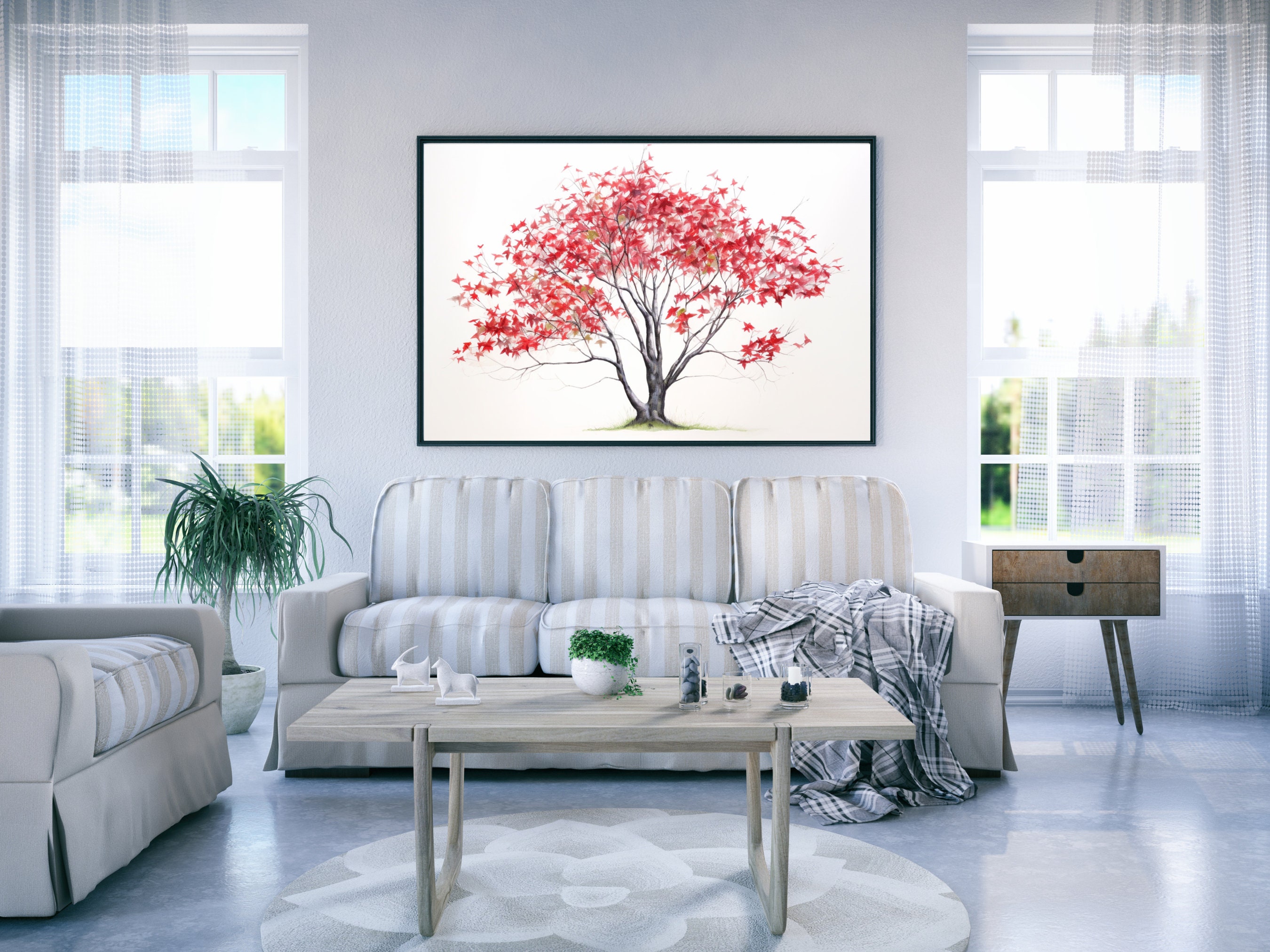 Dogwood Tree Colored Sketch Digital Art Drawing PNG, JPG, SVG 300dpi 4: ...