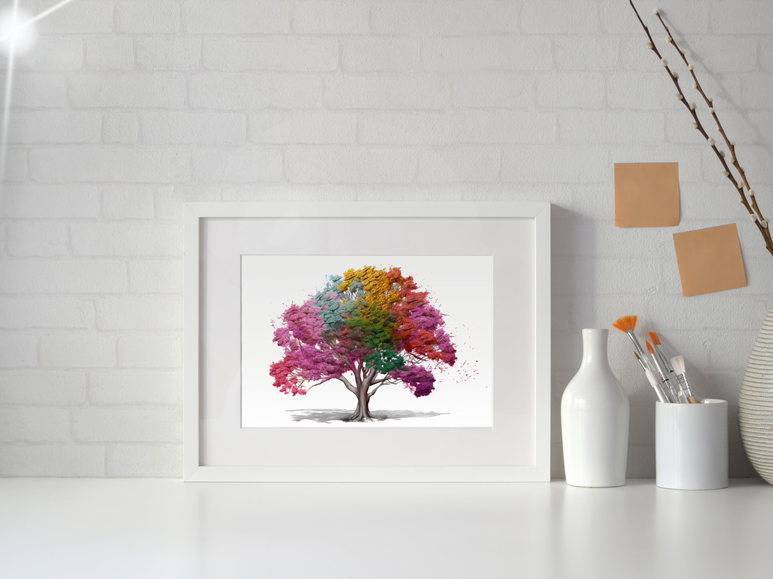Crape Myrtle Tree Colored Sketch Digital Art Drawing PNG, JPG, SVG ...
