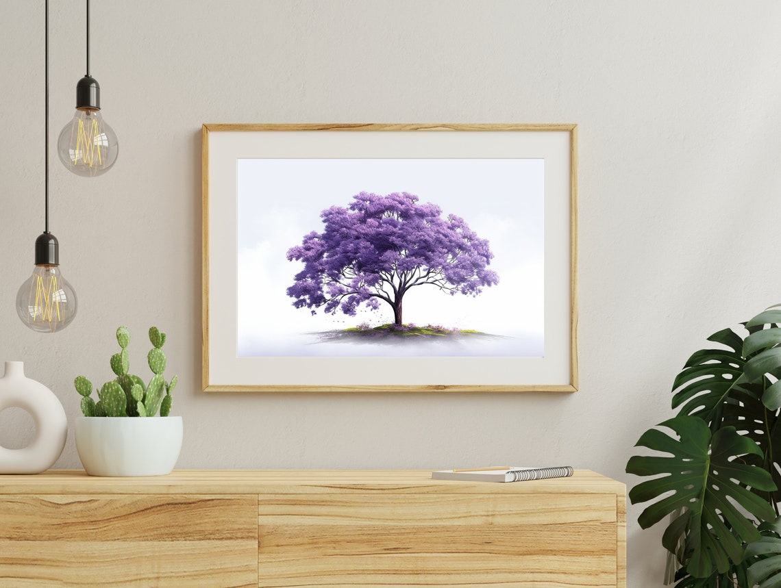 Jacaranda Tree Sketches - Set of 5 Colorful Renditions, High-resolution ...