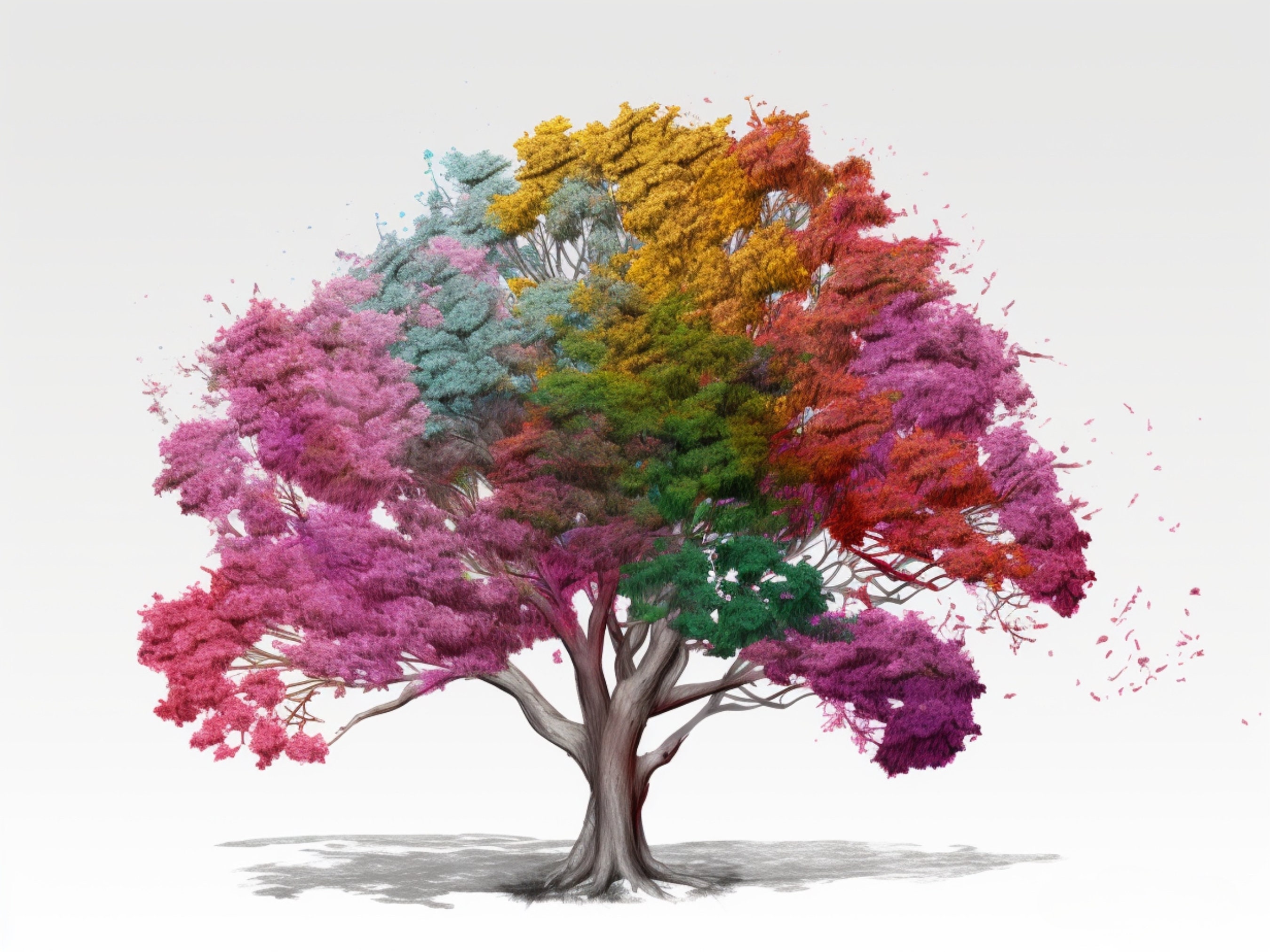 Crape Myrtle Tree Colored Sketch Digital Art Drawing PNG, JPG, SVG ...