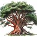 Yew Tree Colored Sketch Digital Art Drawing PNG, JPG, SVG 300dpi 4:3 - Etsy