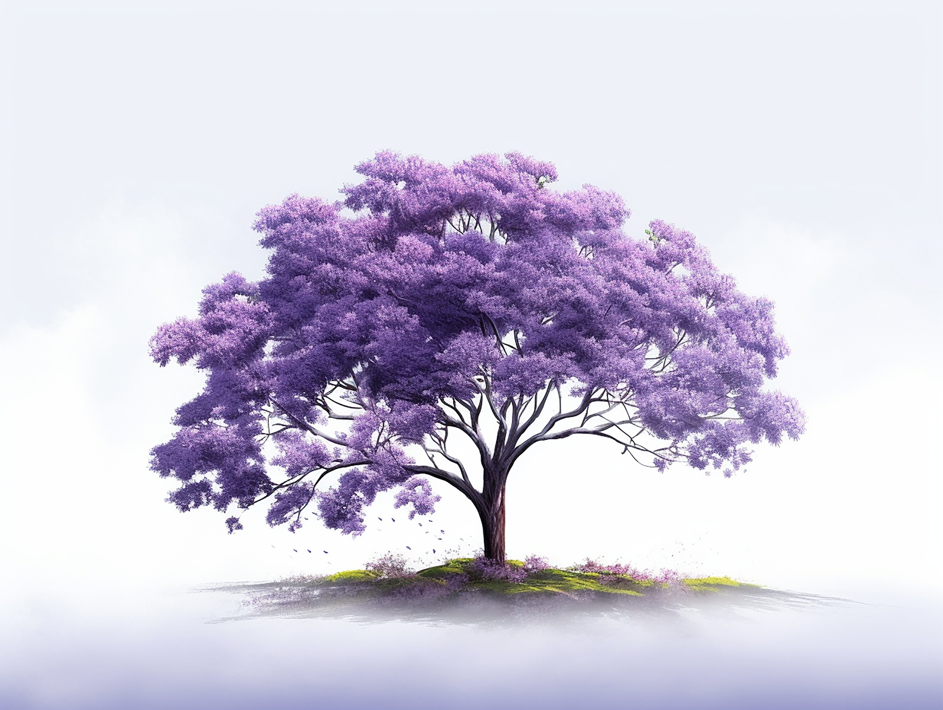 Jacaranda Tree Sketches - Set of 5 Colorful Renditions, High-resolution ...