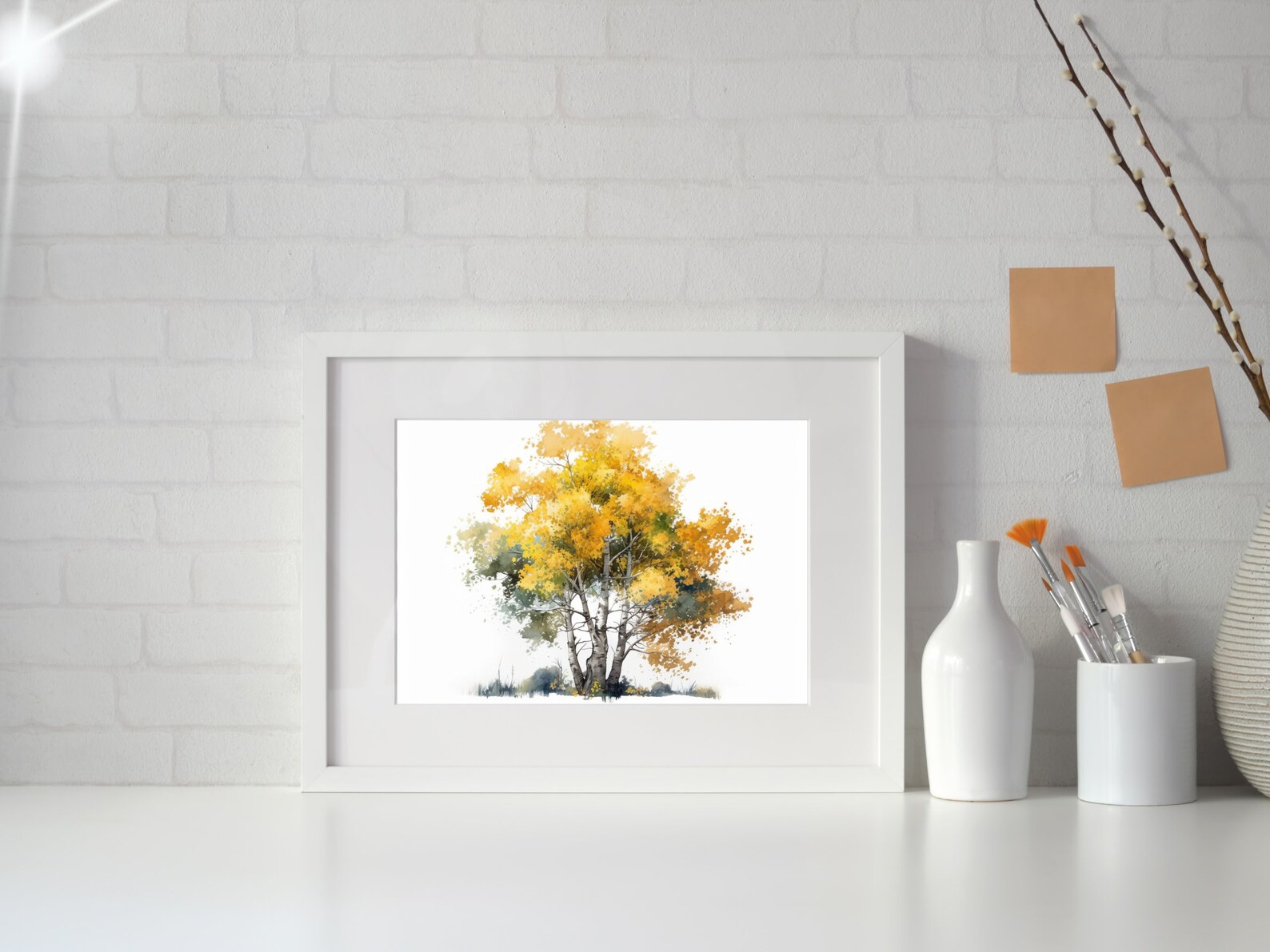 Quaking Aspen Tree Colored Sketch Digital Art Drawing PNG, JPG, SVG ...