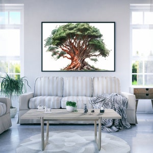 Yew Tree Colored Sketch Digital Art Drawing PNG, JPG, SVG 300dpi 4:3 - Etsy