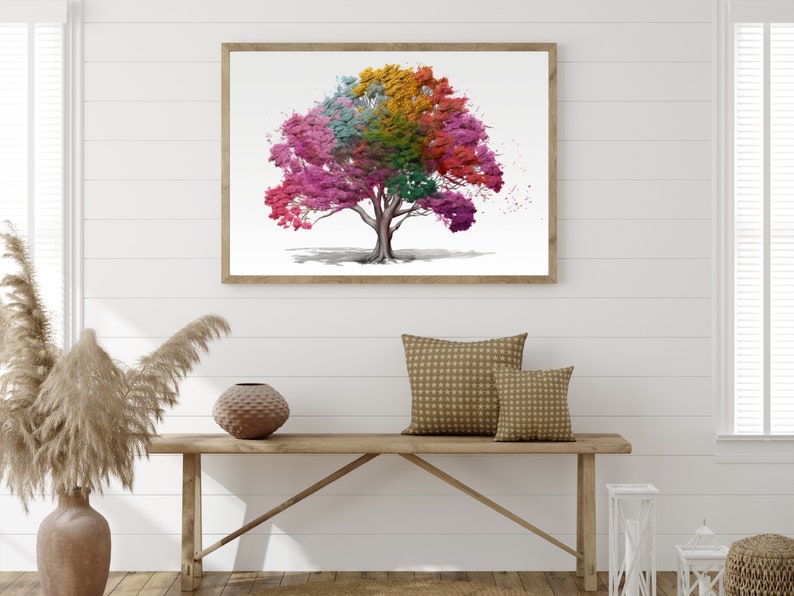 Crape Myrtle Tree Colored Sketch Digital Art Drawing PNG, JPG, SVG ...