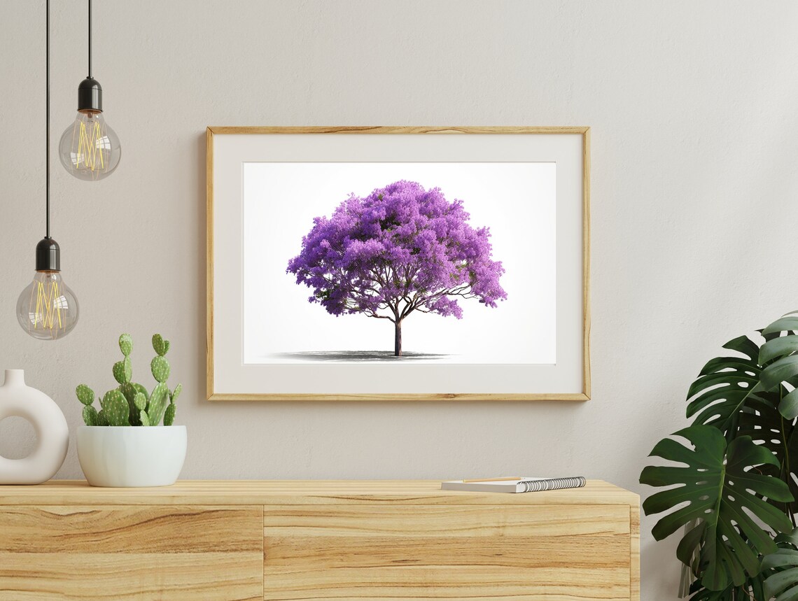 Jacaranda Tree Sketches - Set of 5 Colorful Renditions, High-resolution ...