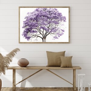 Jacaranda Tree Colored Sketch Digital Art Drawing PNG, JPG, SVG 300dpi ...