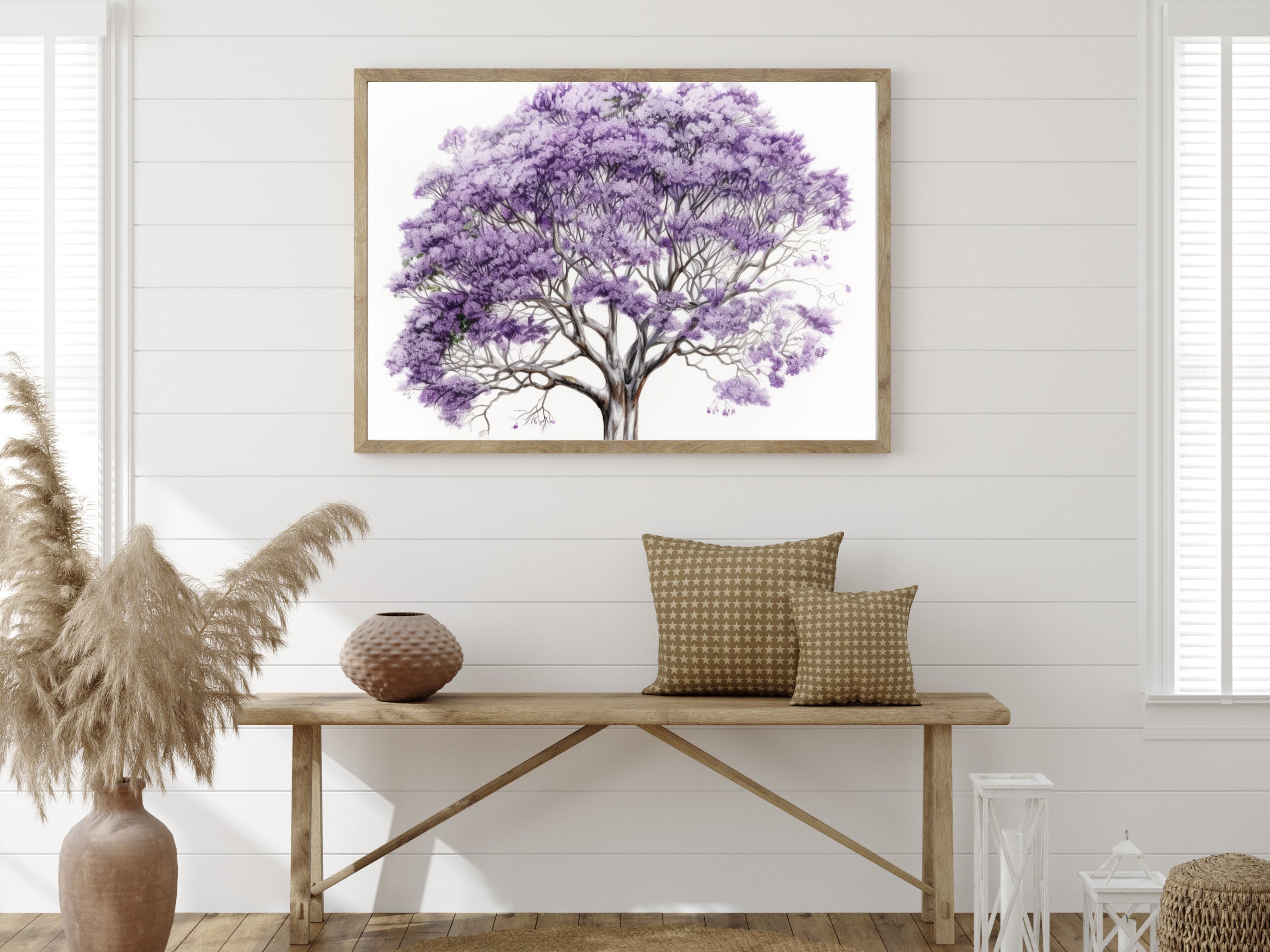 Jacaranda Tree Colored Sketch Digital Art Drawing PNG, JPG, SVG 300dpi ...