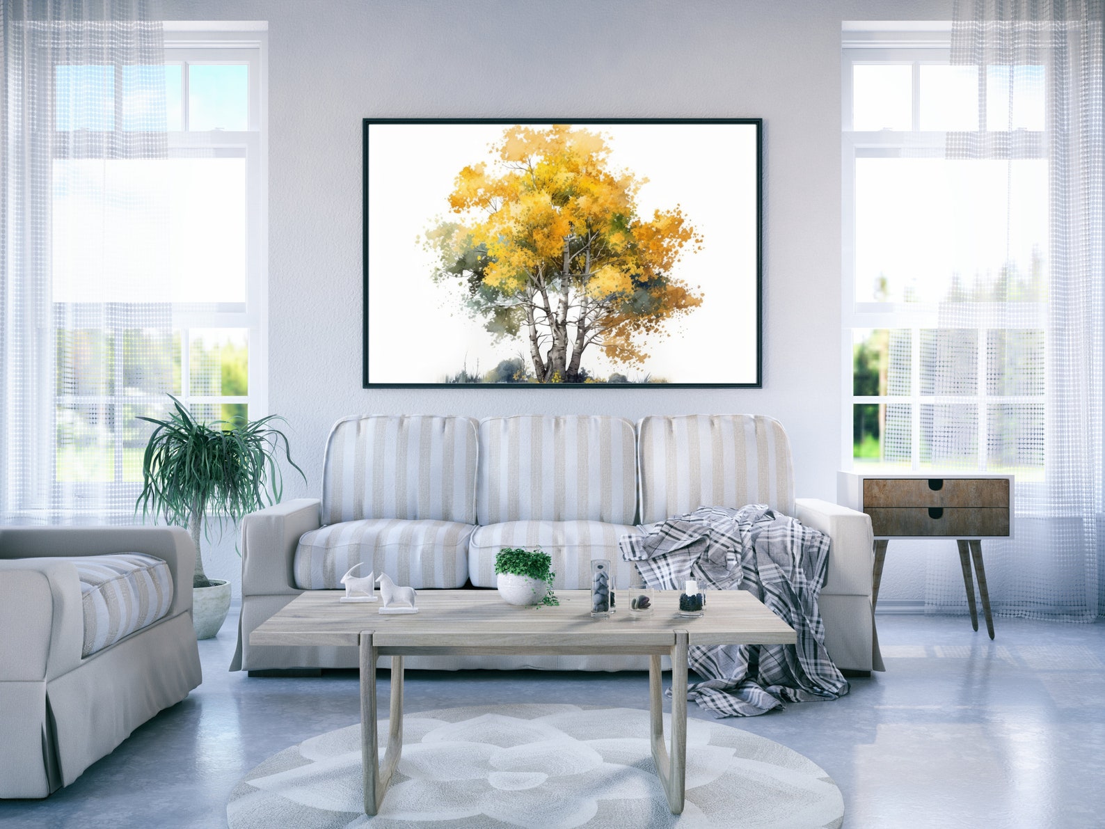 Quaking Aspen Tree Colored Sketch Digital Art Drawing PNG, JPG, SVG ...