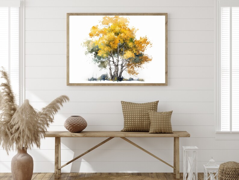 Quaking Aspen Tree Colored Sketch Digital Art Drawing PNG, JPG, SVG ...