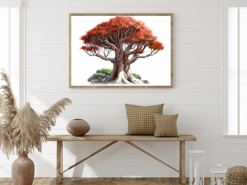 Dragon's Blood Tree Colored Sketch Digital Art Drawing PNG, JPG, SVG ...