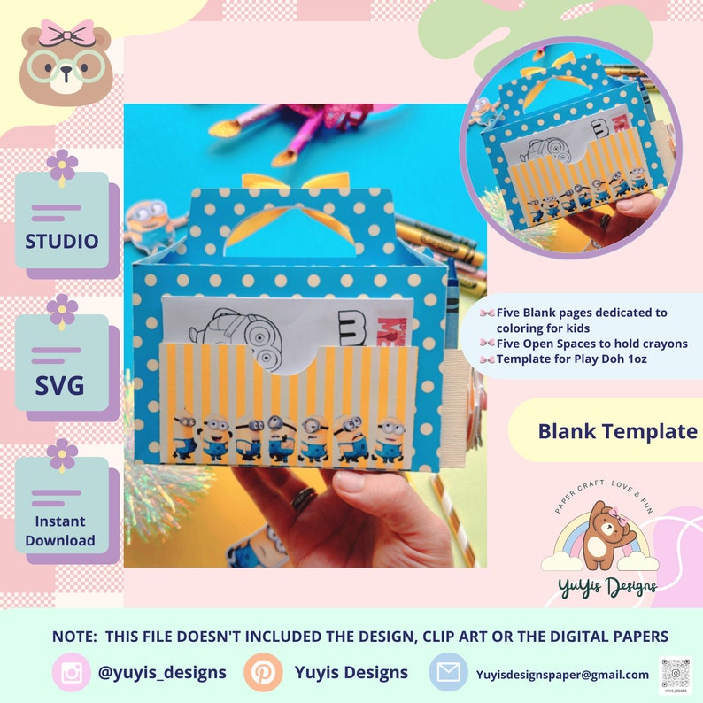 Activity Box, Box Template, SVG-STUDIO, Digital File, Cute File ...