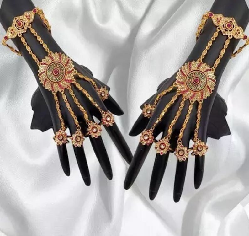 Rajasthani Multicolor Beautiful Design Hath Full Set of 2 Hand Harness ...