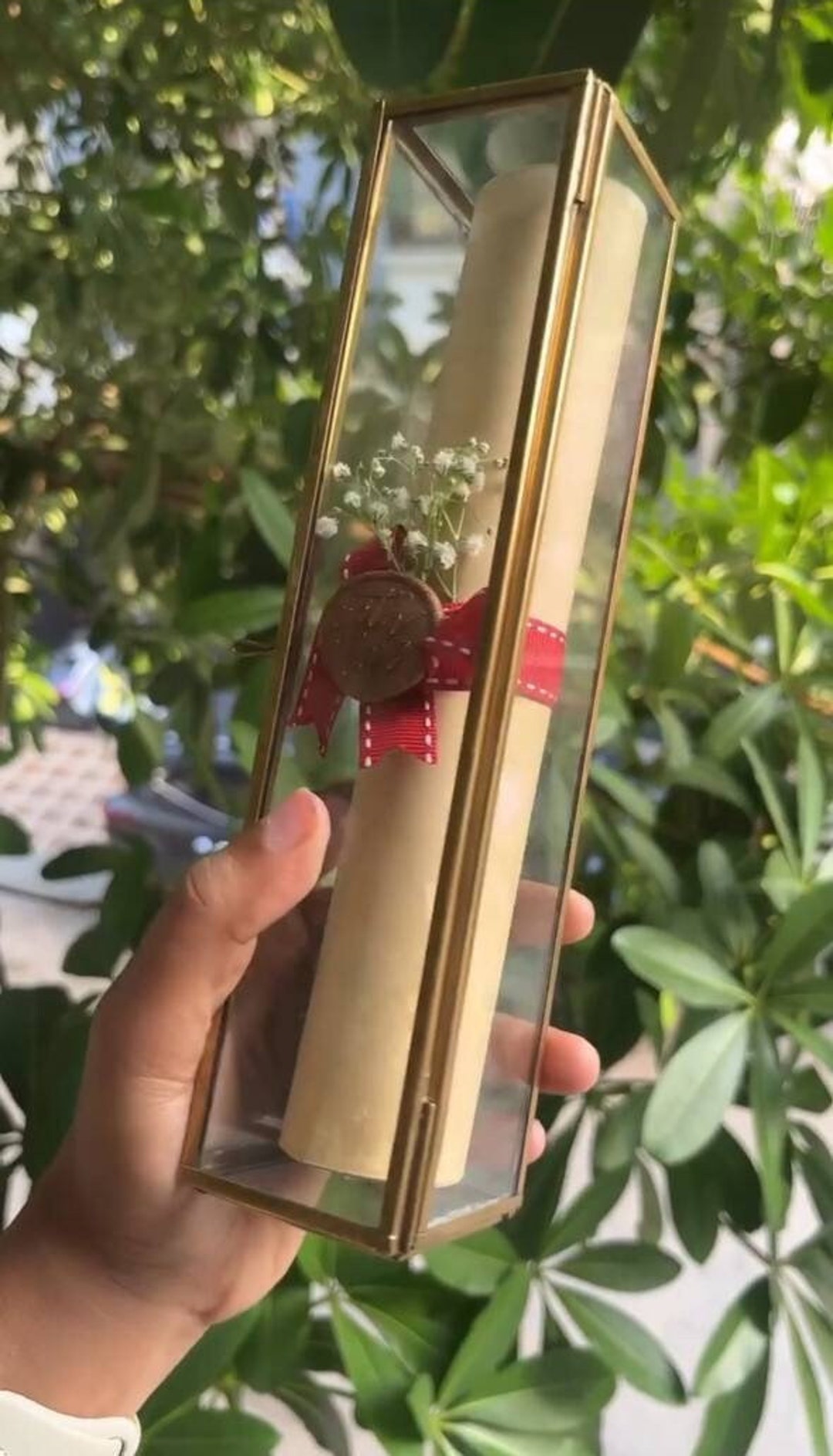 Minimalist Lovely Wedding Invitation Glass Scroll Box With Letter ...