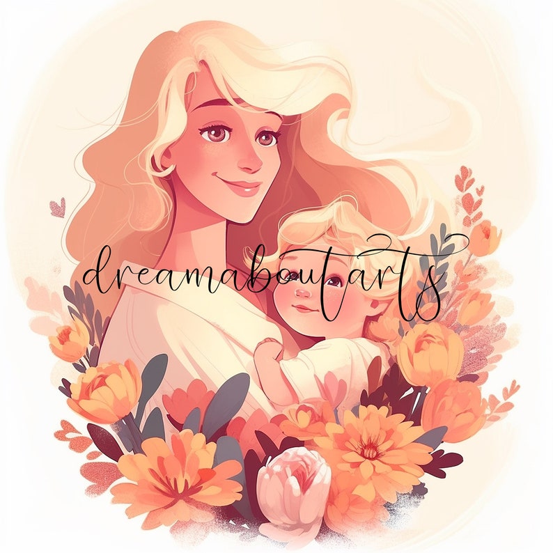 Mother's Day Clipart Mom and Me New Mother Watercolor - Etsy