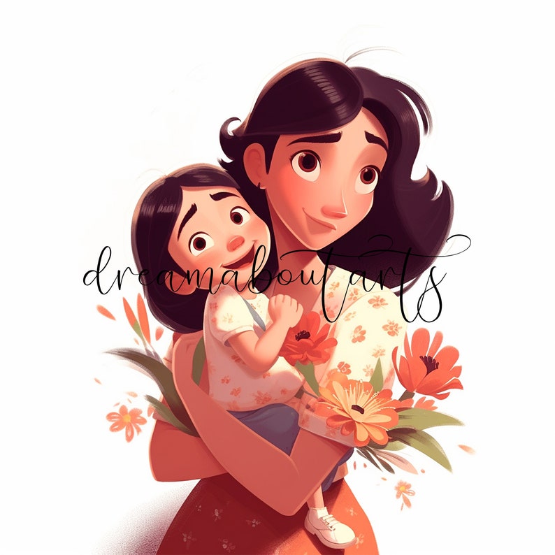 Mother's Day Clipart Mom and Me New Mother Watercolor - Etsy