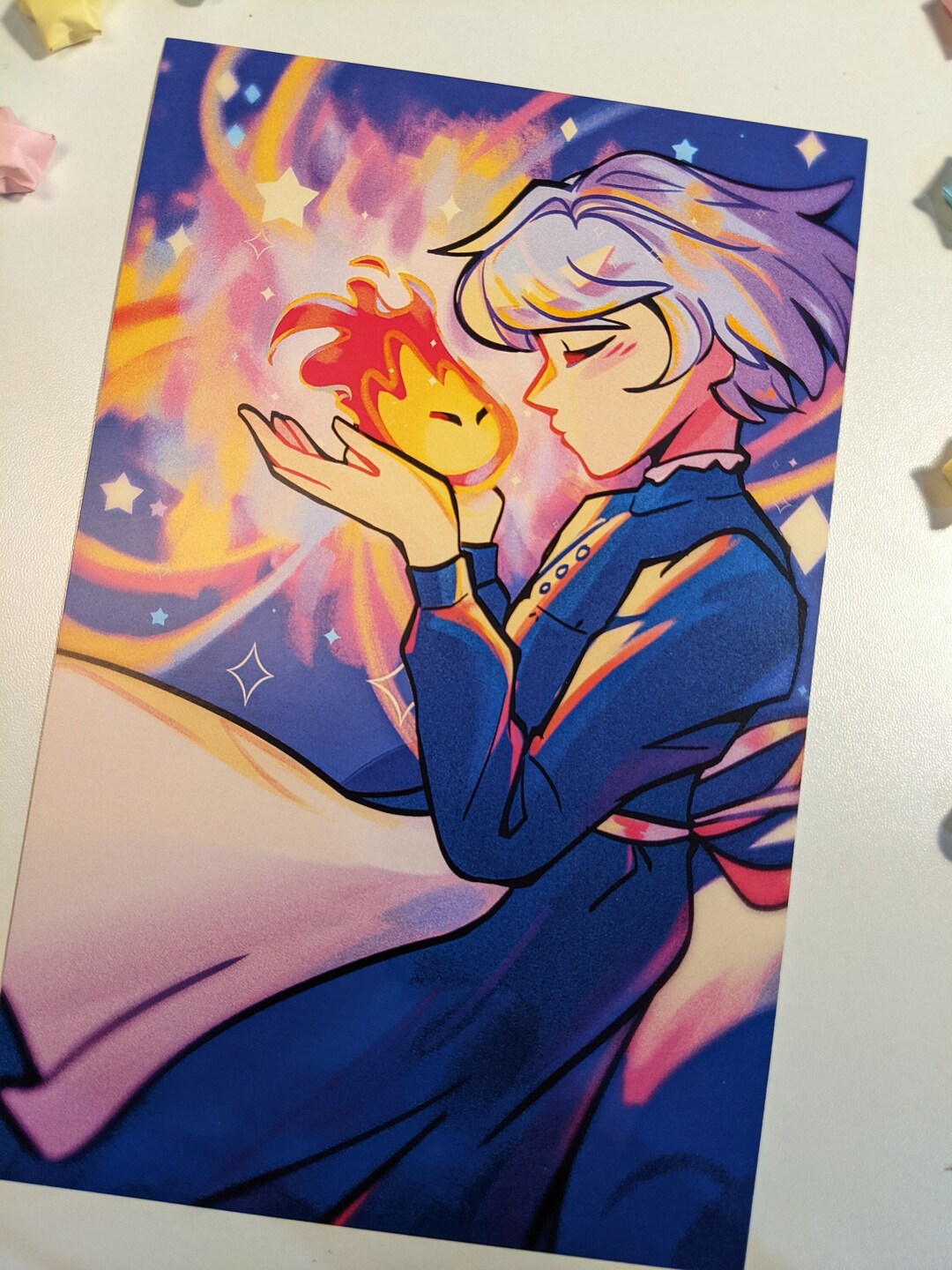 Sophie and Calcifer Howl's Moving Castle Print | Studio Ghibli Art ...
