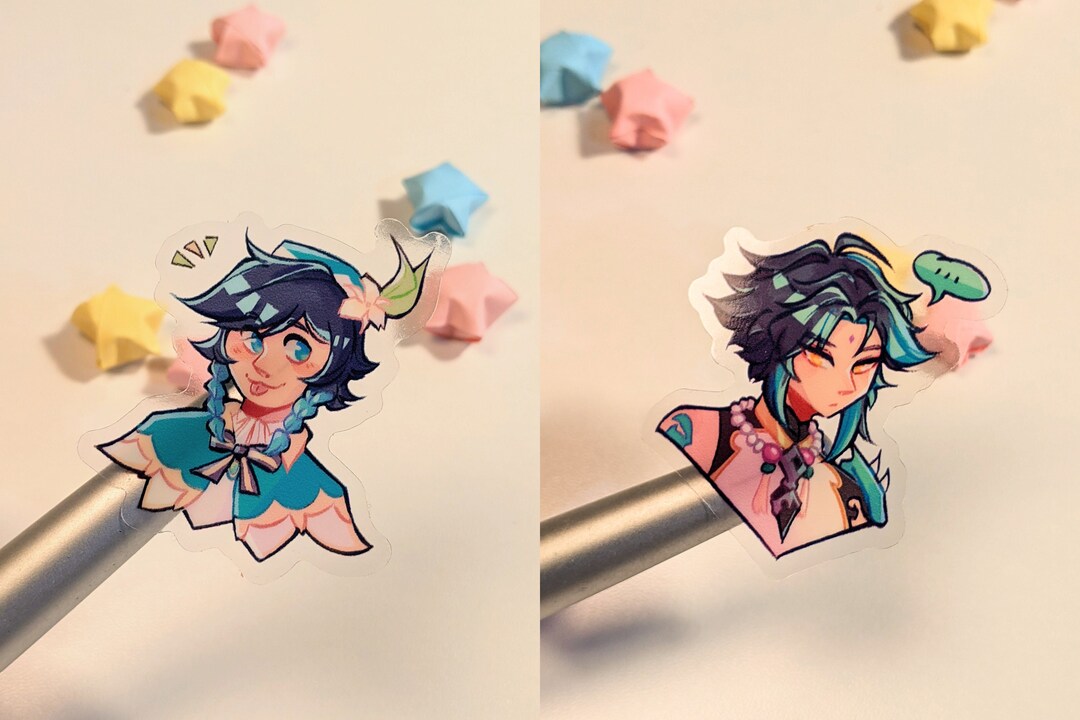 Xiao and Venti Clear Vinyl Stickers | Genshin Impact Stickers - Etsy