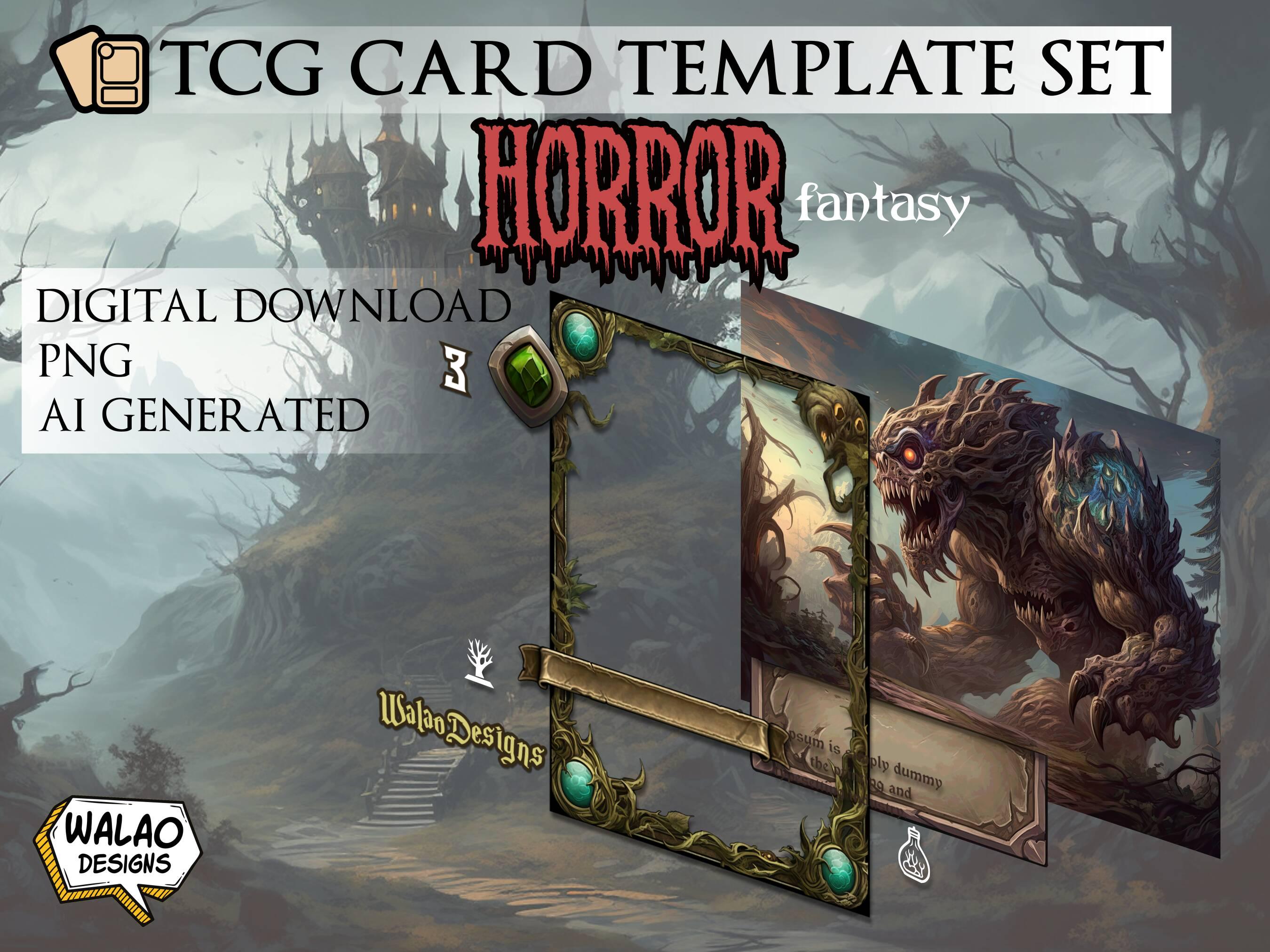 TCG Horror Fantasy Card Template Set | PNG | Digital Download | Creepy ...
