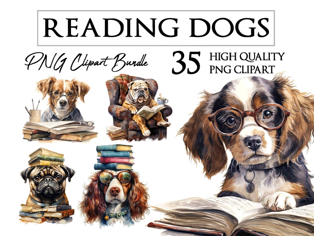 Cute Reading Dogs | Watercolor | Books, Book, Reader | PNG Clipart ...