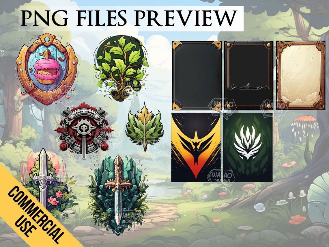 TCG Cartoon Card Template Set | PNG | Digital Download - Etsy