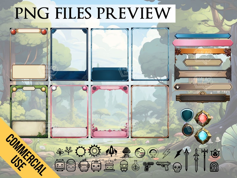 TCG Cartoon Card Template Set | PNG | Digital Download - Etsy