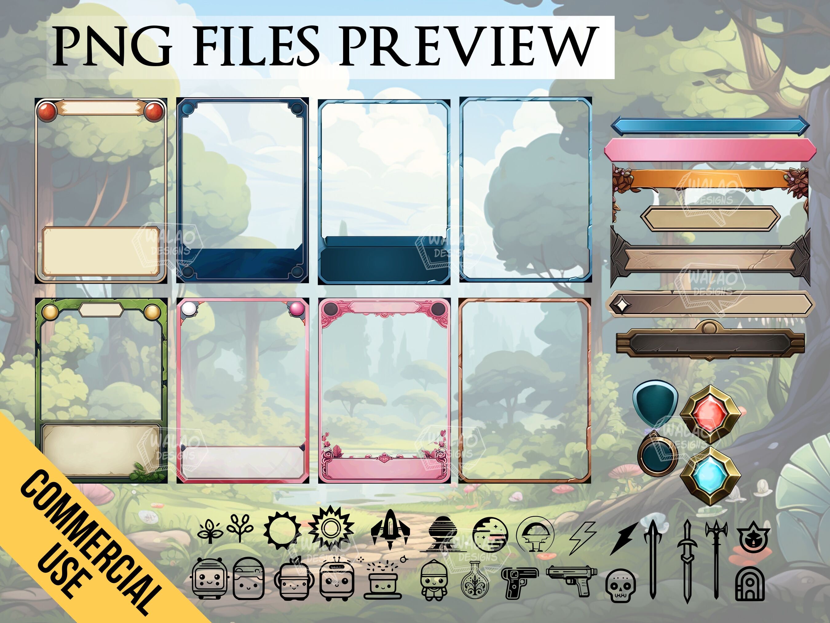 TCG Cartoon Card Template Set | PNG | Digital Download - Etsy