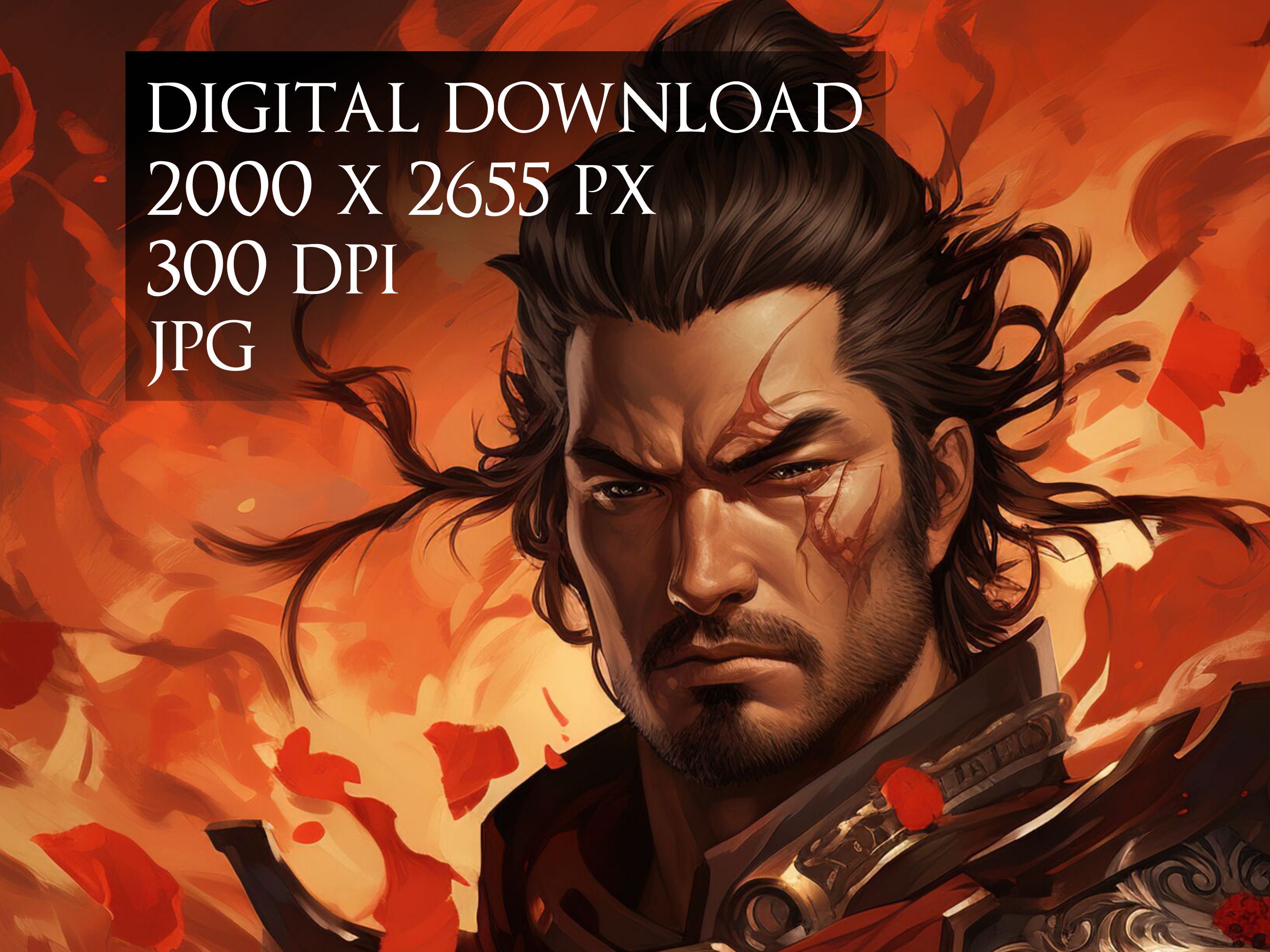 Fantasy Character Portraits Warrior Fighters Digital Painting JPG ...